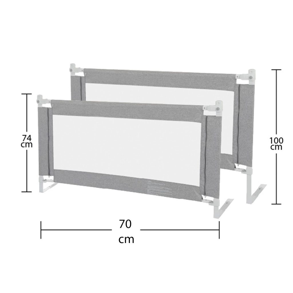 2 Barandas Para Cama transición/ Montessori 70x140 cm Gris Altura ...